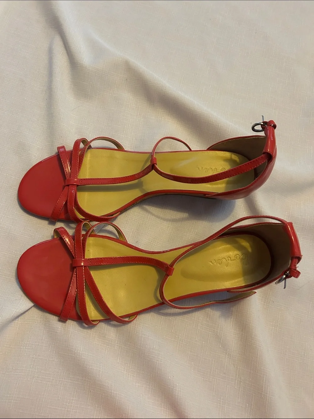 Boden | Shoes | Boden Red Patent Tstrap Ankle Strap Sandals | Poshmark